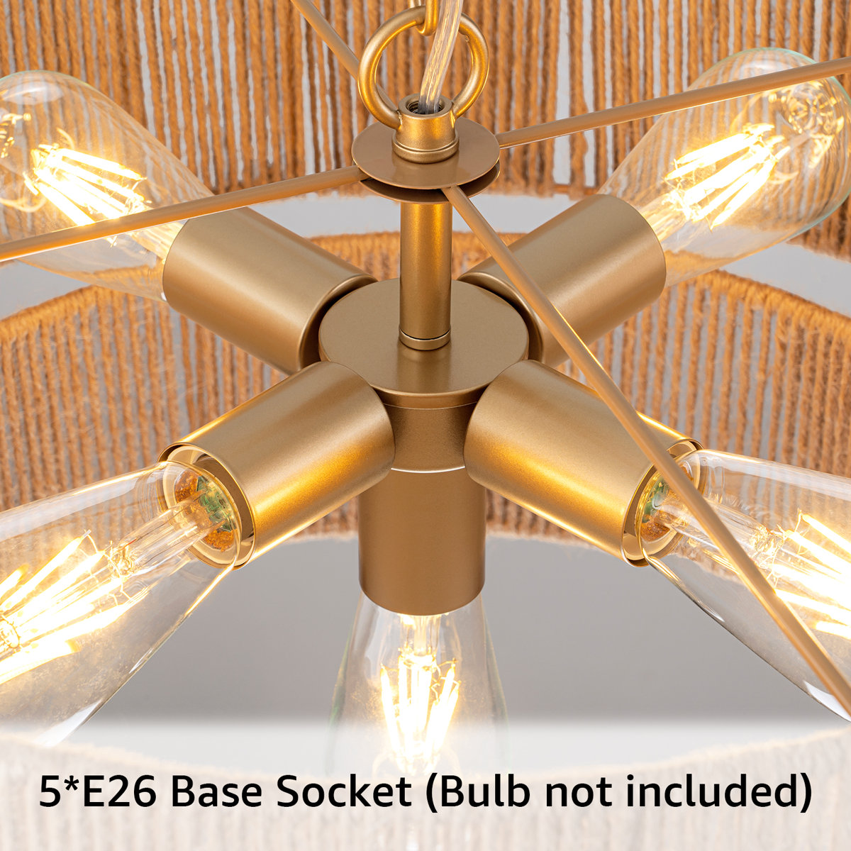 Bay Isle Home™ Stutz Rattan 5-Lights Hand-Woven Hemp Rope Pendant ...